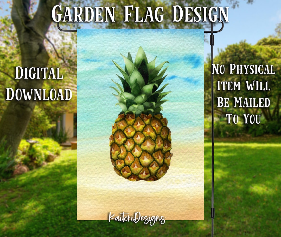 Watercolor Pineapple Garden Flag Sublimation Design-digital Download - Etsy