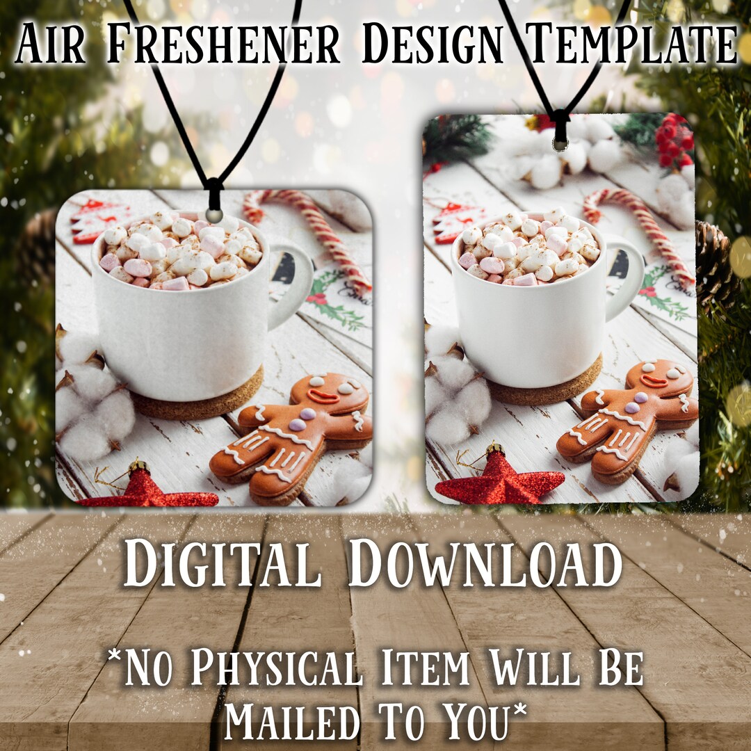 Peppermint Cocoa Rectangular and Square Air Freshener Sublimation ...