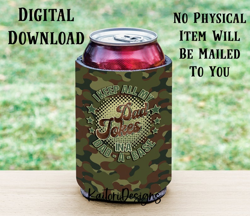 Dad Jokes Camo Regular and Slim Can Cooler Sublimation - Etsy