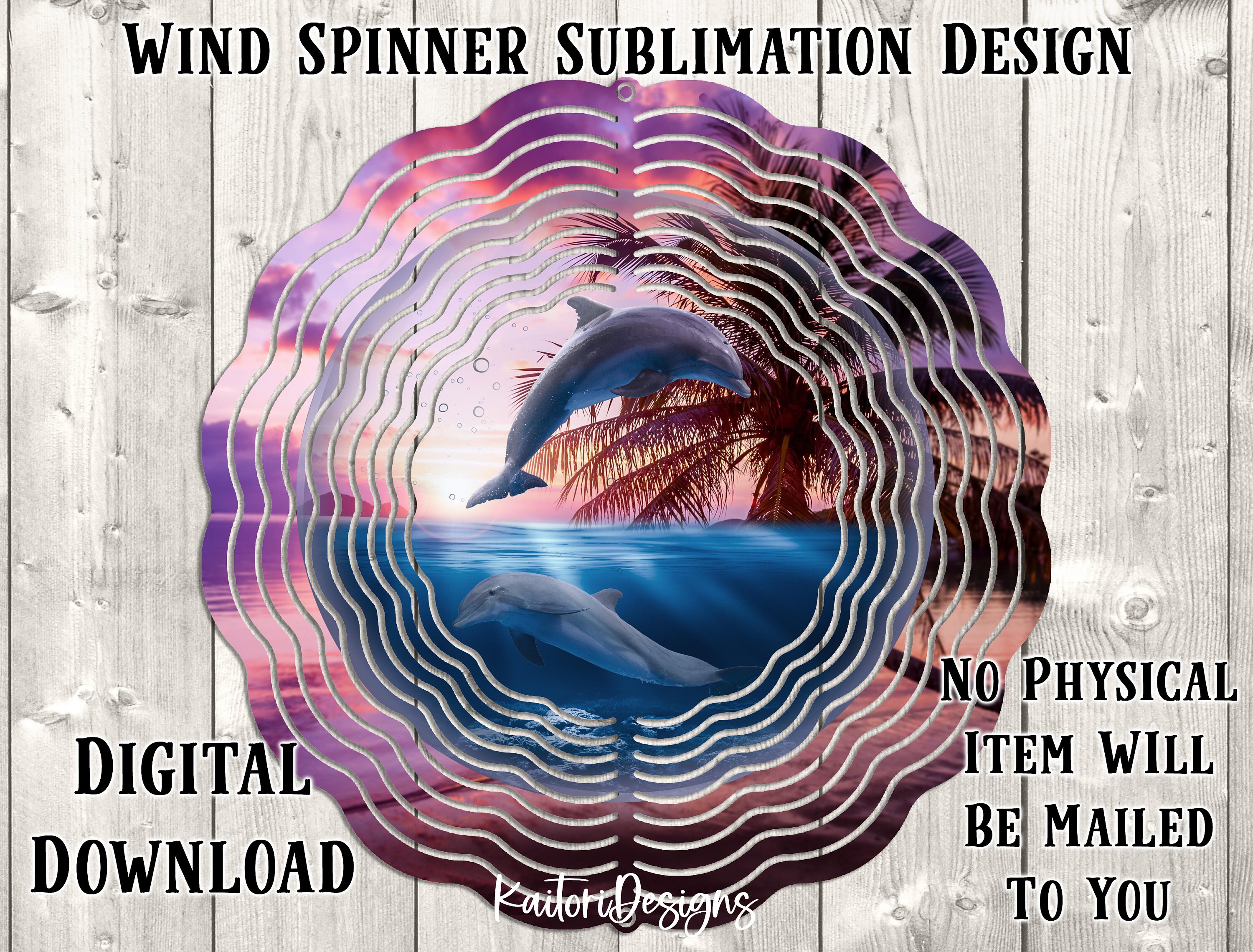 Dolphin Wind Spinner Sublimation Design Digital Download - Etsy