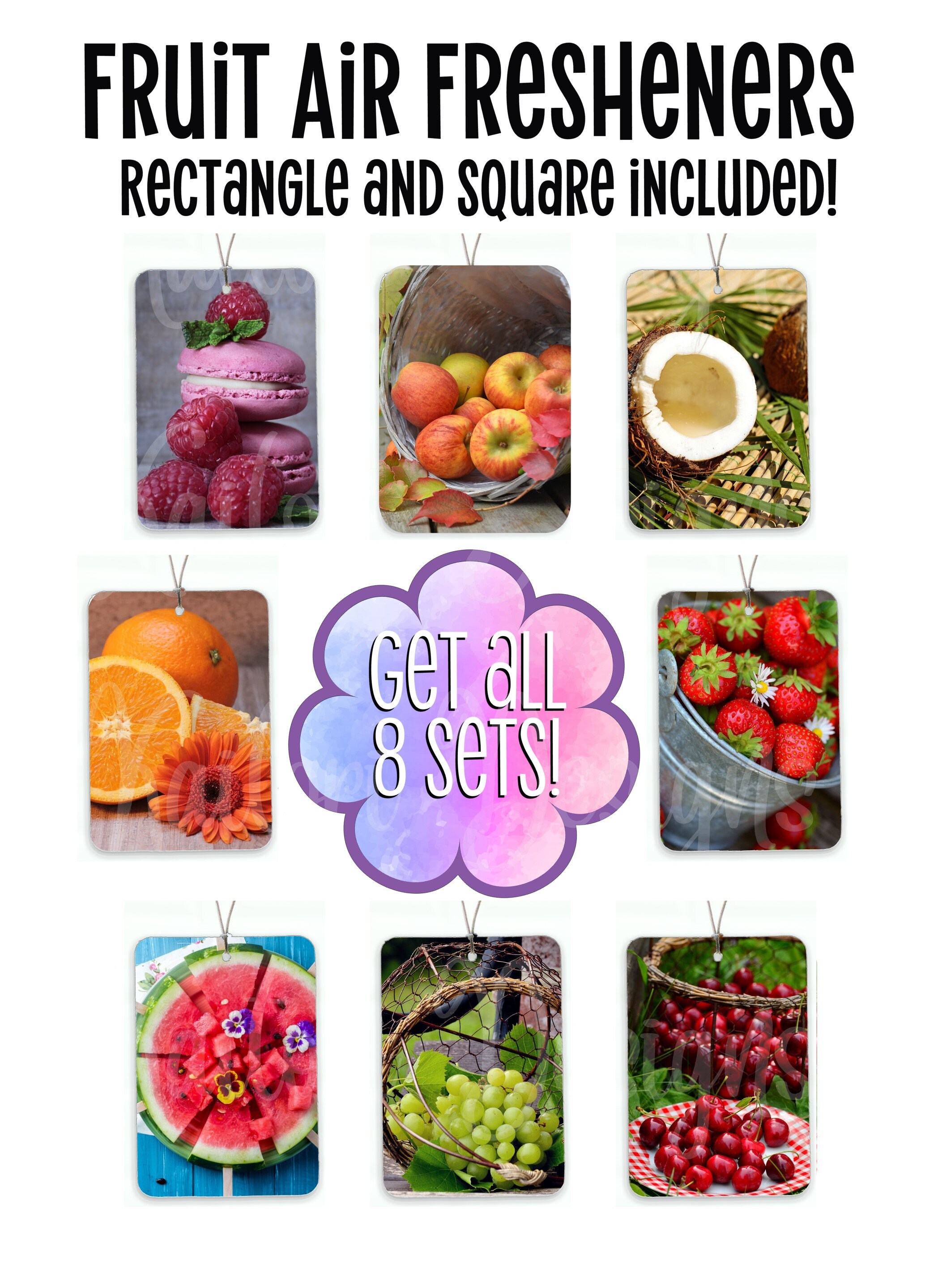 Fruit Air Freshener Sublimation Design Template Bundle Set of | Etsy