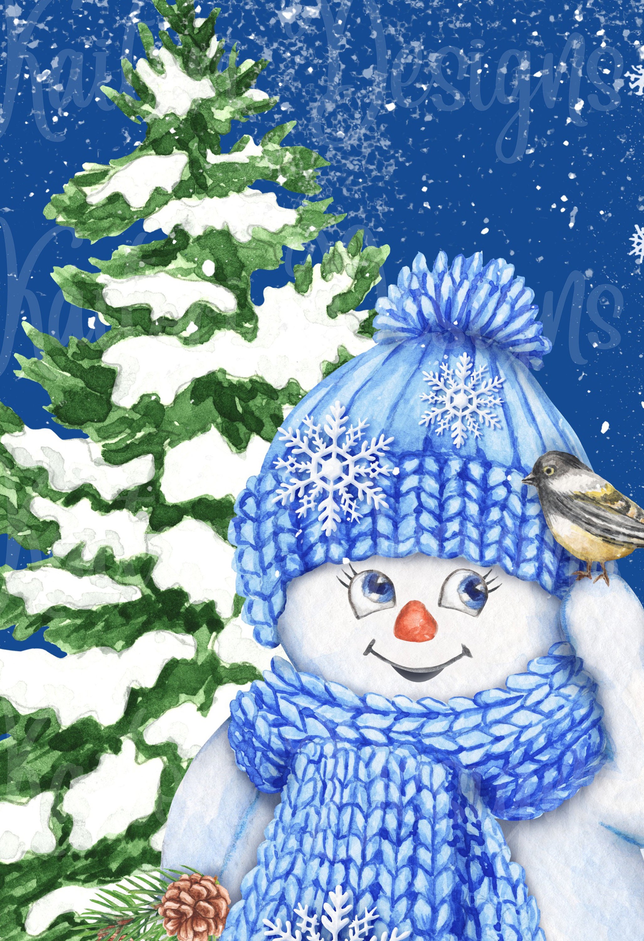 Snowman and Bird in Winter Garden Flag sold by Acceleration Evident ...