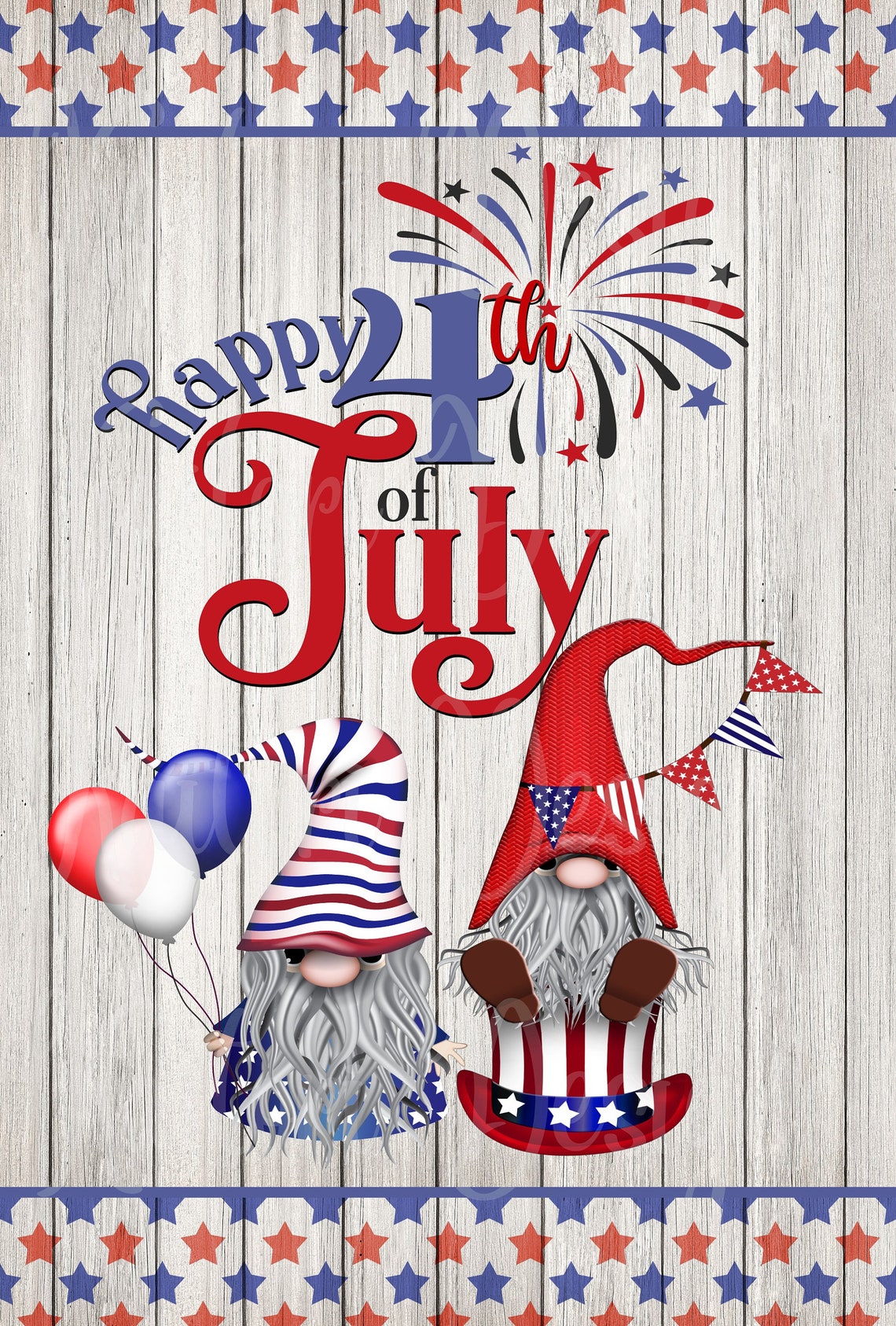Happy 4th of July Gnomes Wood Background Garden Flag - Etsy