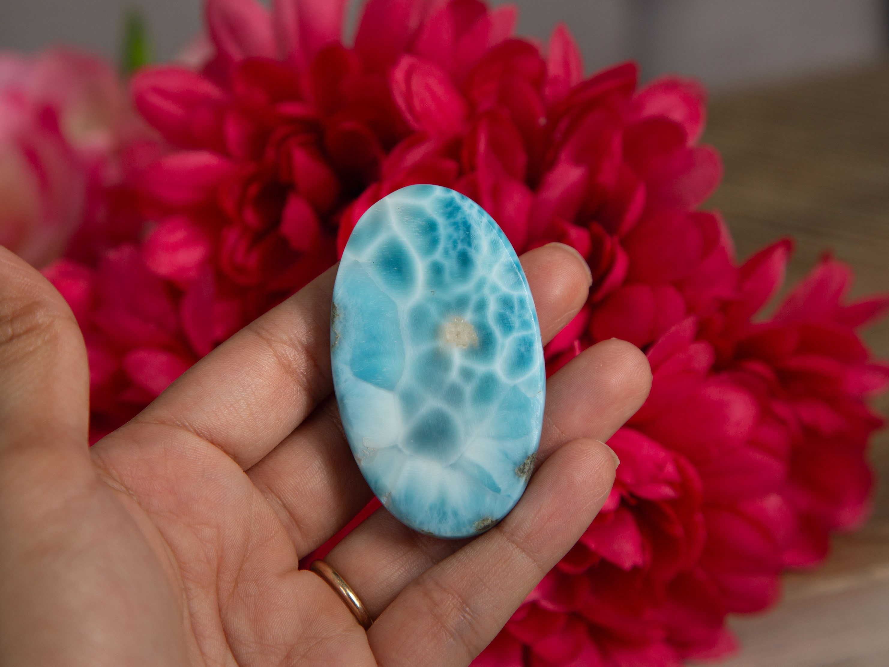 Larimar Palm Stone, AAA Larimar, Larimar Stone, Dominican Larimar ...