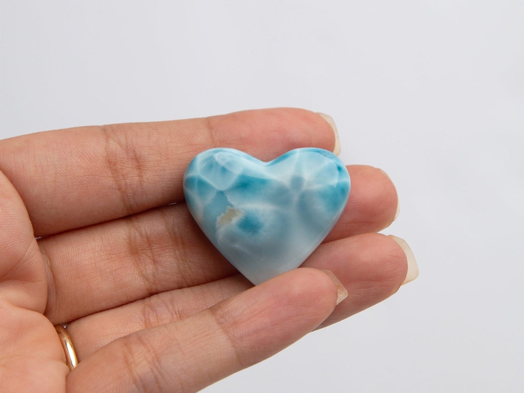 Larimar Heart, Larimar Palm Stone, AAA Larimar, Larimar Stone ...