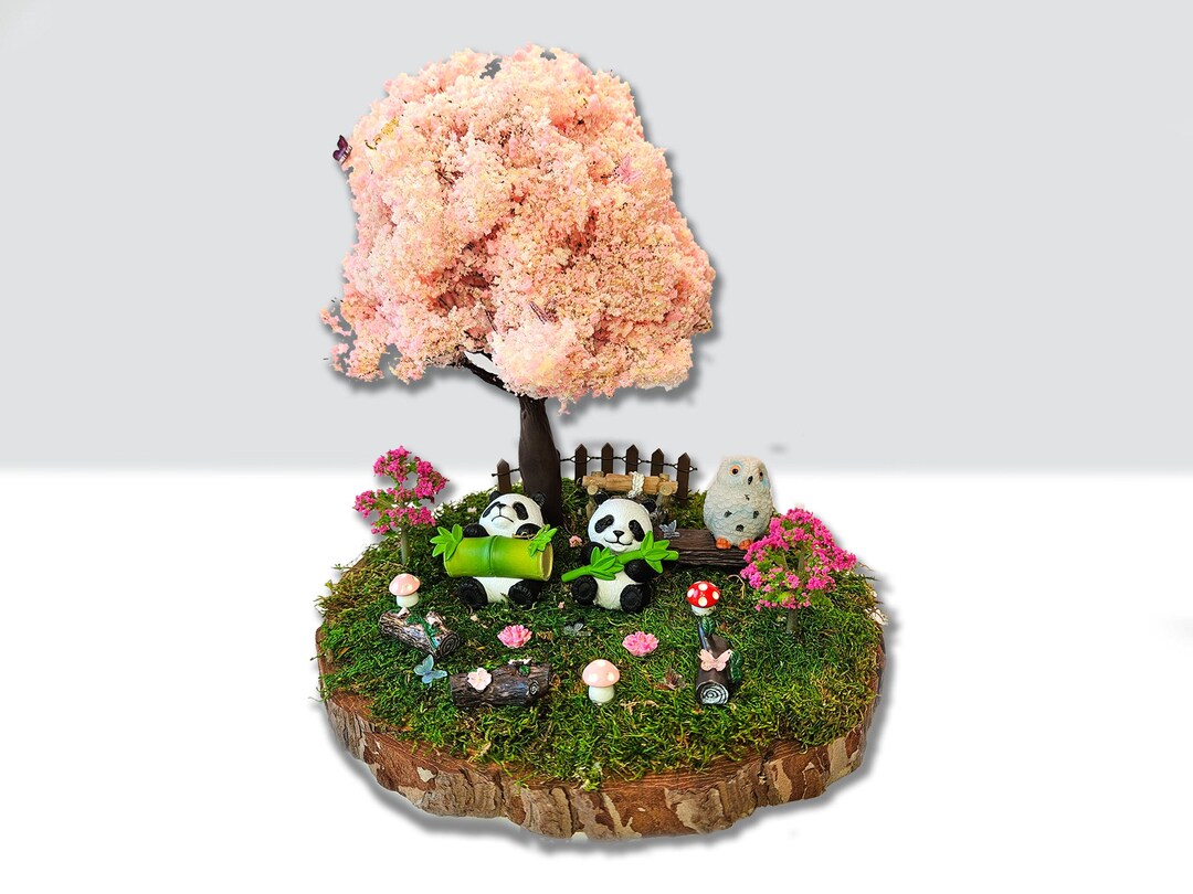 Indoor Bonsai Garden Faux Plants Real Preserved Moss, Wire Tree Model ...