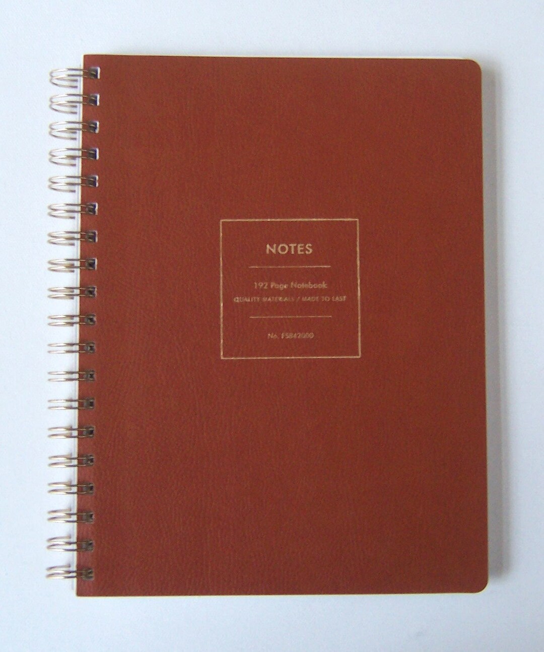 FRINGE STUDIO text Mark Cognac Spiral Notebook Faux Leather 9.75 X 7.25 ...