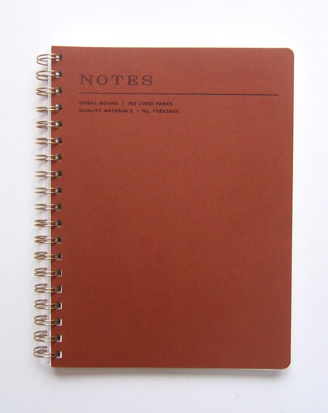 FRINGE STUDIO "notesmark Cognac" Spiral Notebook | 9.75"x7.25" | Faux ...