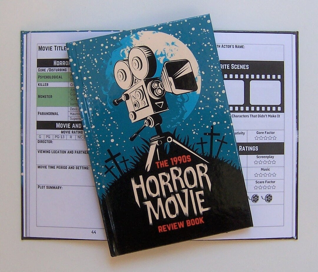 The 1990s Horror Movie Review Journal | 6" X 9" Hardcover Horror Movie ...