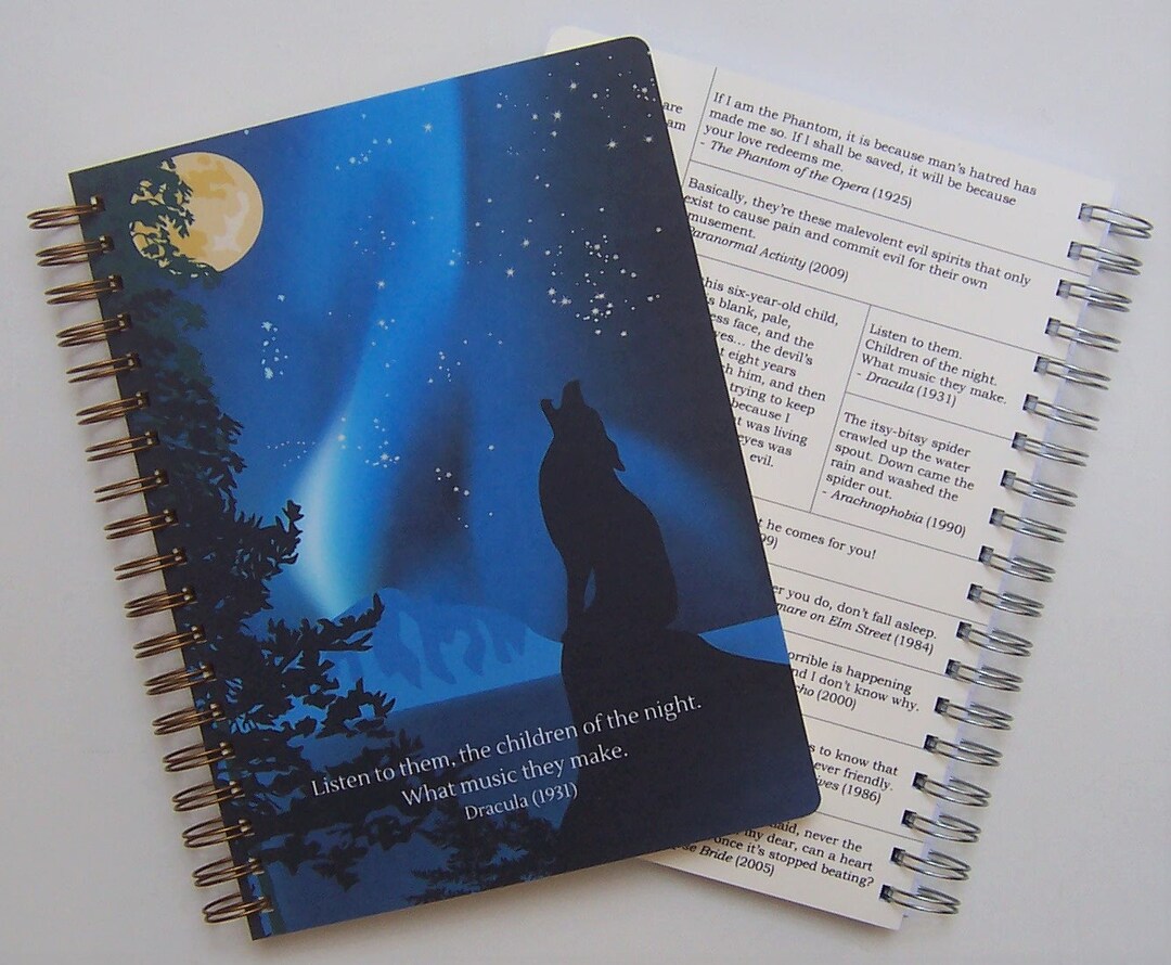 Howling Wolf Notebook 9.75 X 7.25 Custom Writing - Etsy