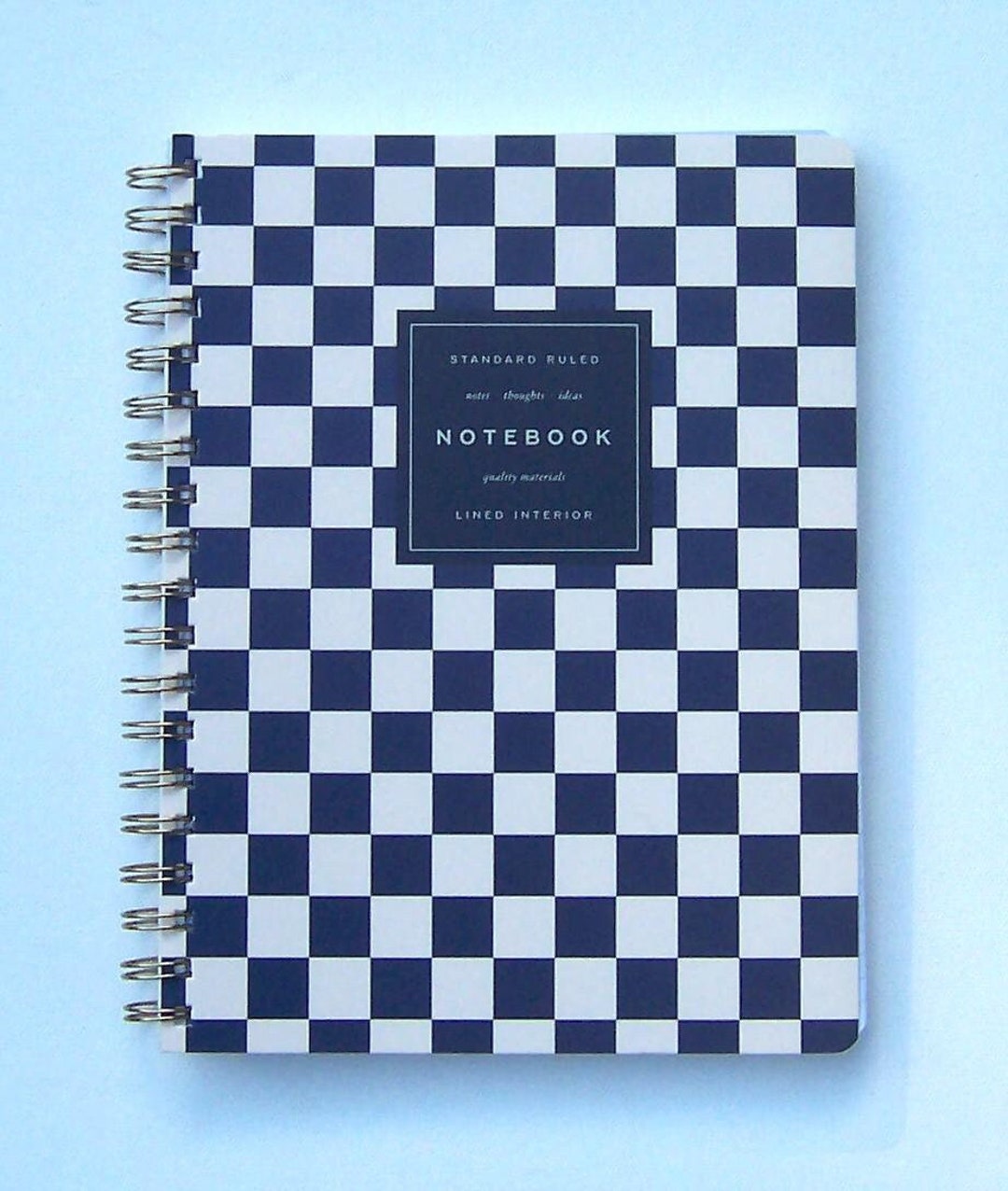 FRINGE STUDIO navy Checkered Notes Spiral Notebook 9.75 X 7.25 192 ...