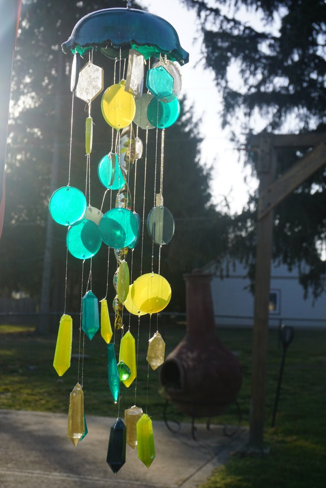 Moon Jellyfish Resin Wind Chime, Outdoor Sun-catcher - Etsy