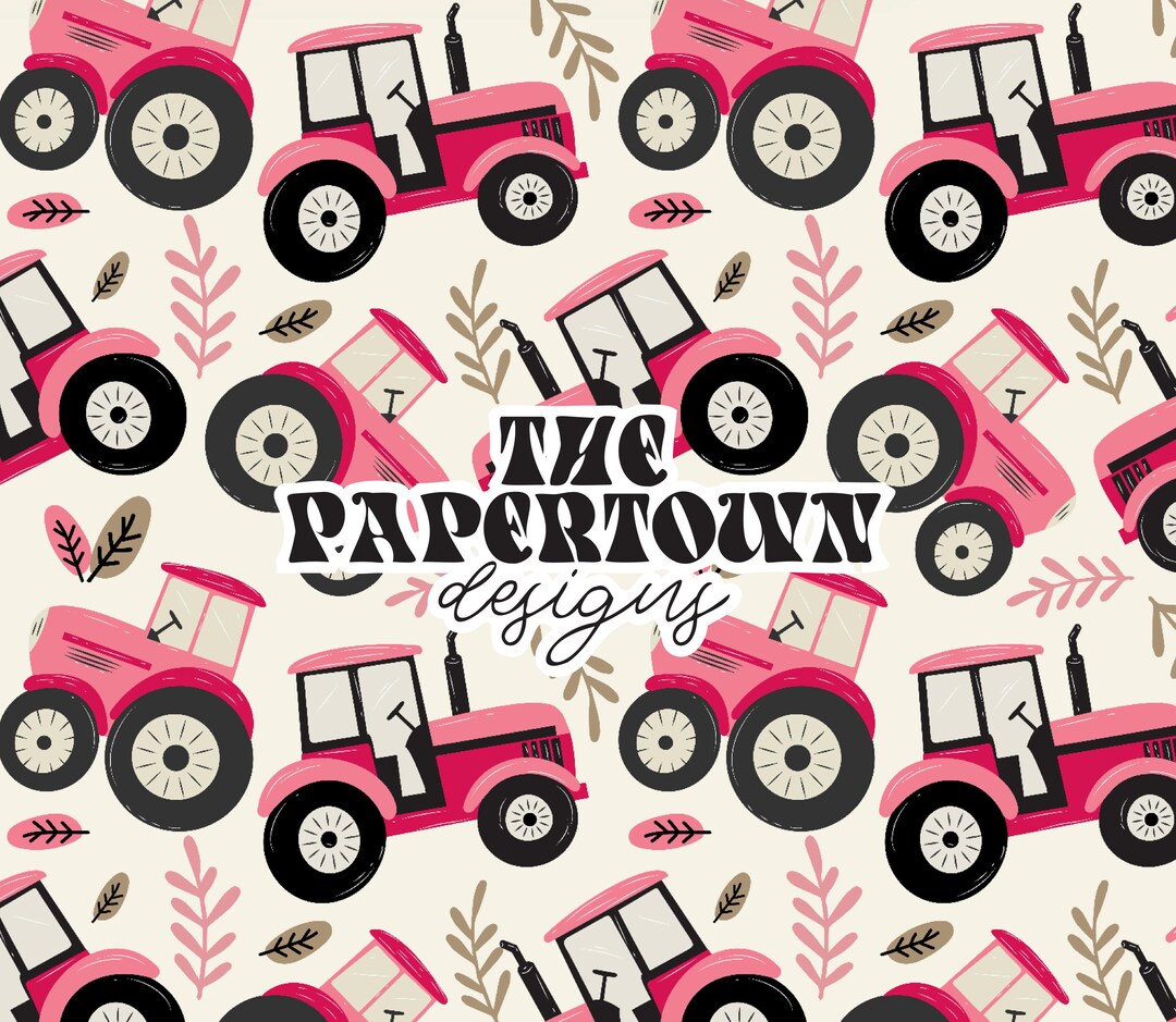 Pink Tractor Seamless, Girl Pattern, Farm Pattern, Repeat Pattern ...