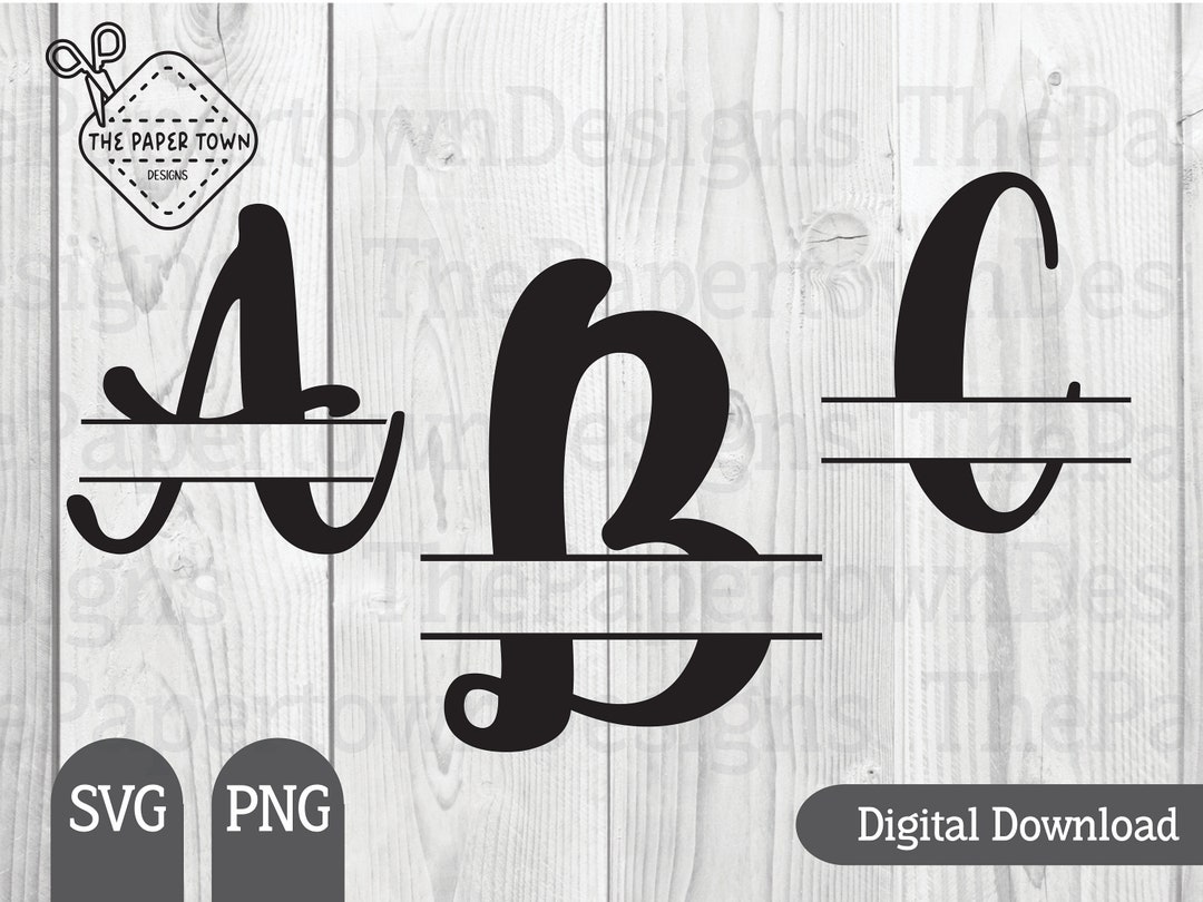 Split Monogram Alphabet, Monogram Font, Digital Download, Cut Files ...