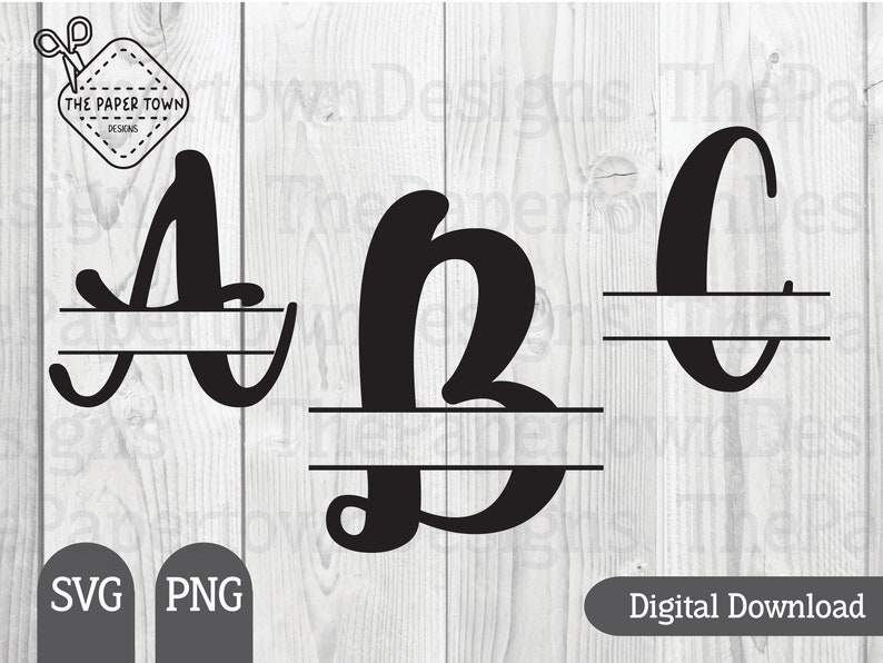 Split Monogram Alphabet, Monogram Font, Digital Download, Cut Files ...