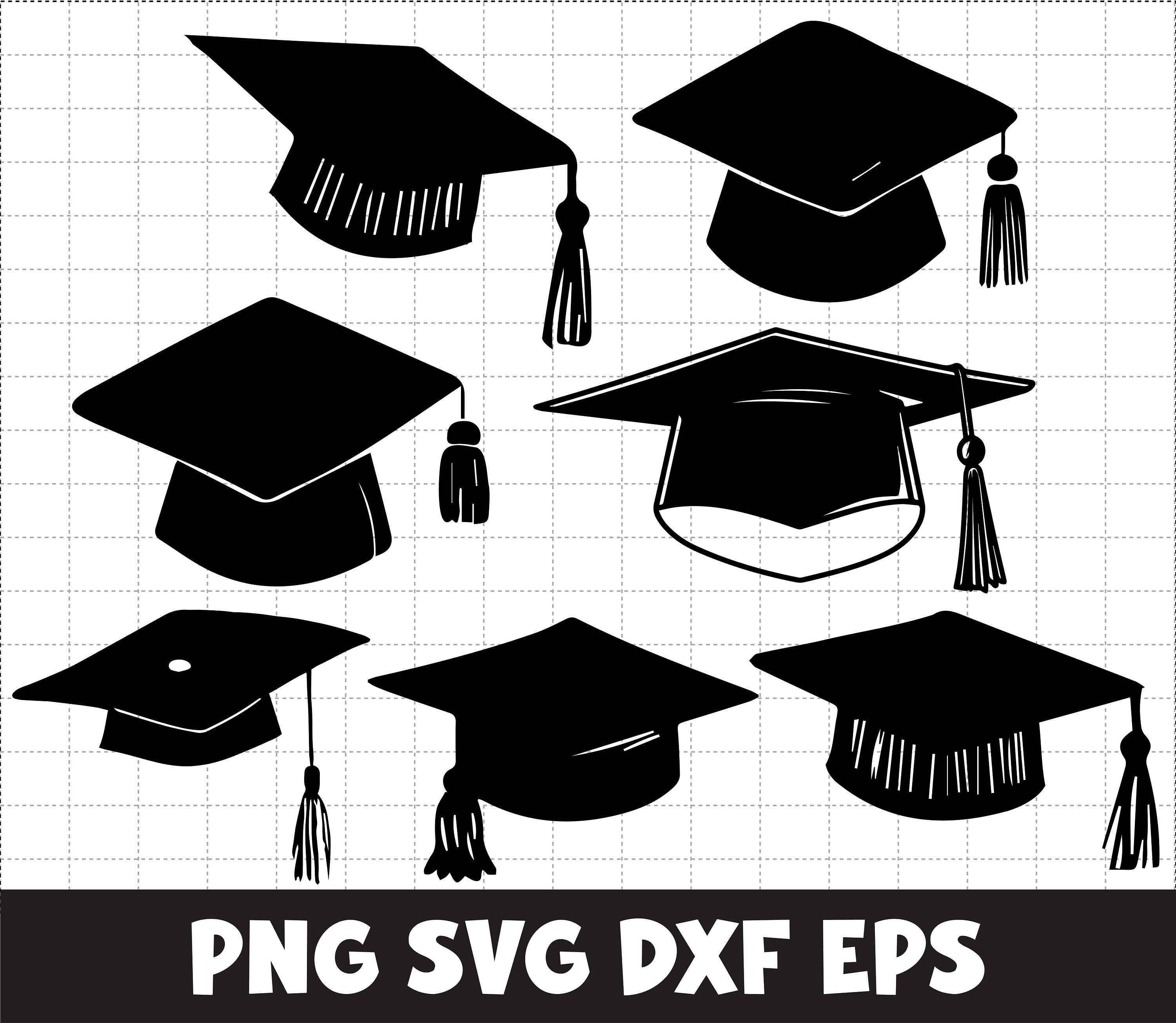 Graduation Caps SVG & PNG, Graduation Design, Digital Download ...
