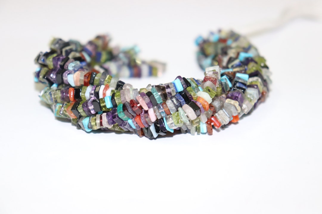 Multi Gemstone Smooth Square Shape Beads Disco Beads Heishi Square ...