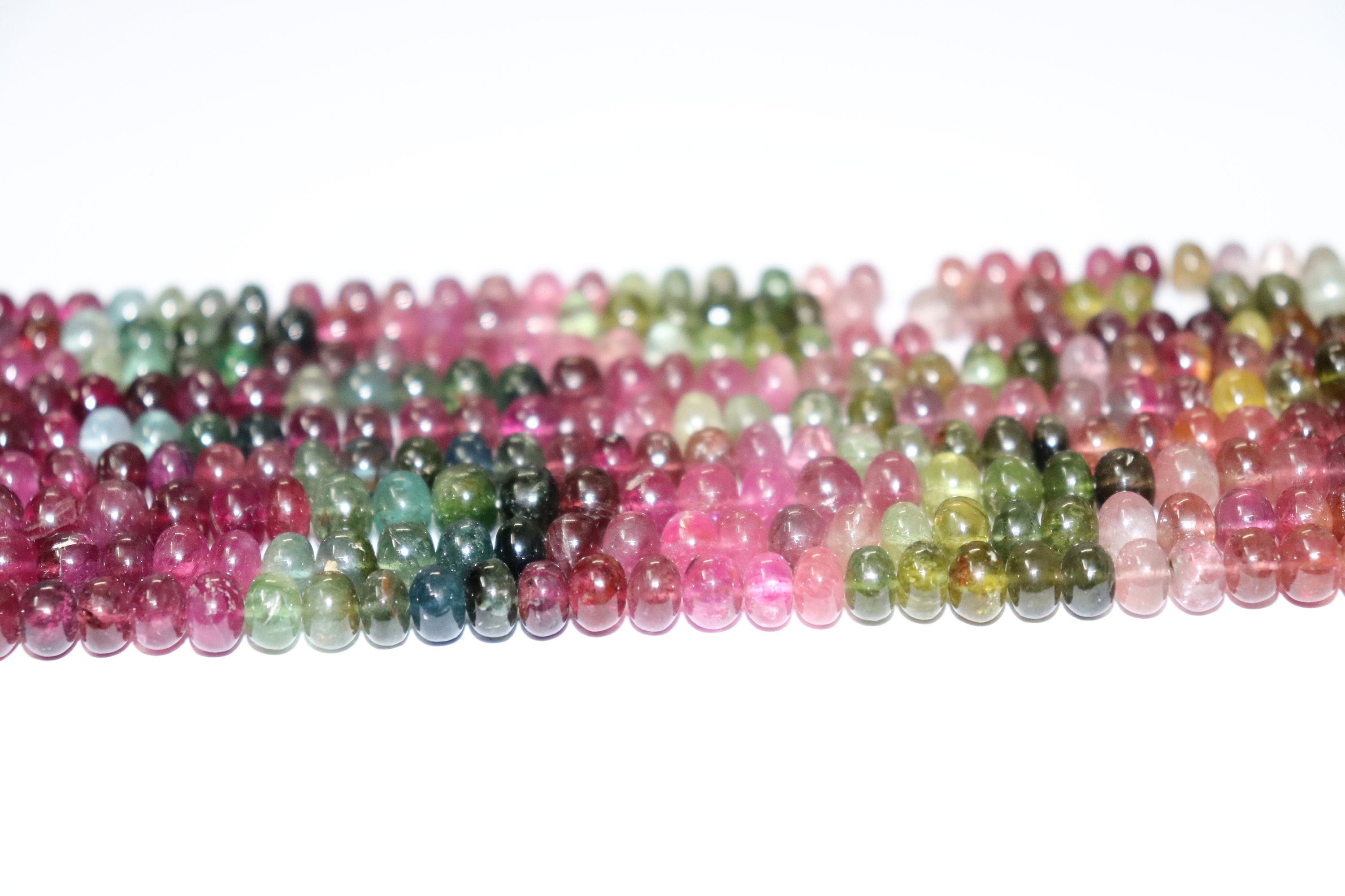 Multi Tourmaline Smooth Rondelle Beads Multi Tourmaline Bead - Etsy