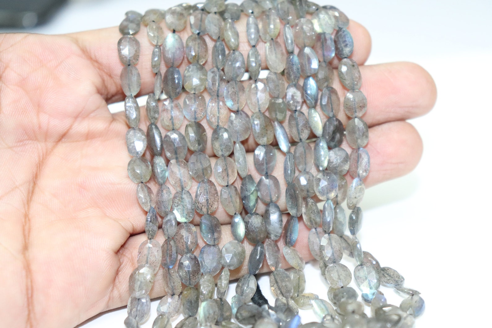 Labradorite Faceted Oval Shape Beads Labradorite Oval Beads | Etsy