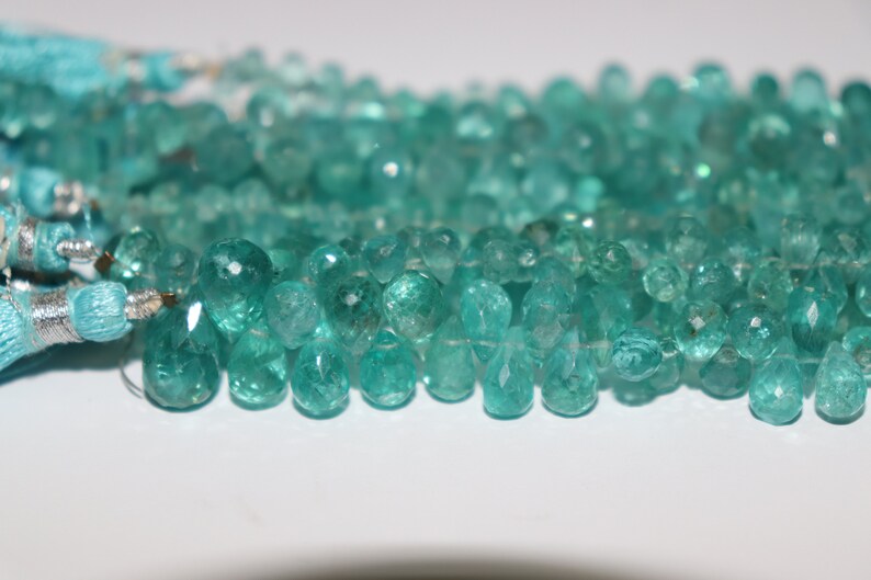 Apatite Faceted Drops Shape Beads Apatite Briolette | Etsy