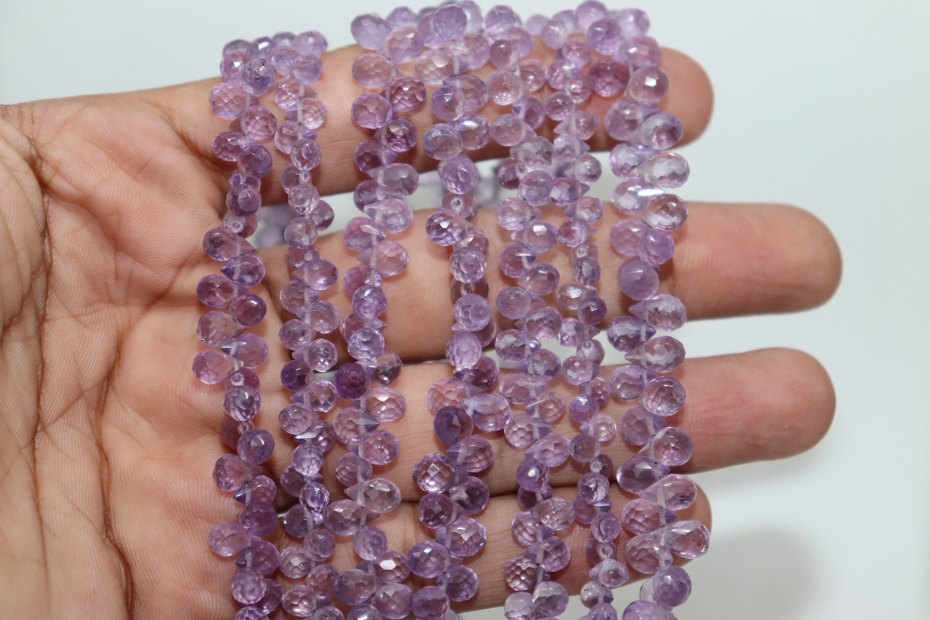 Brazil Amethyst Faceted Drops Shape Beads Brazil Amethyst - Etsy