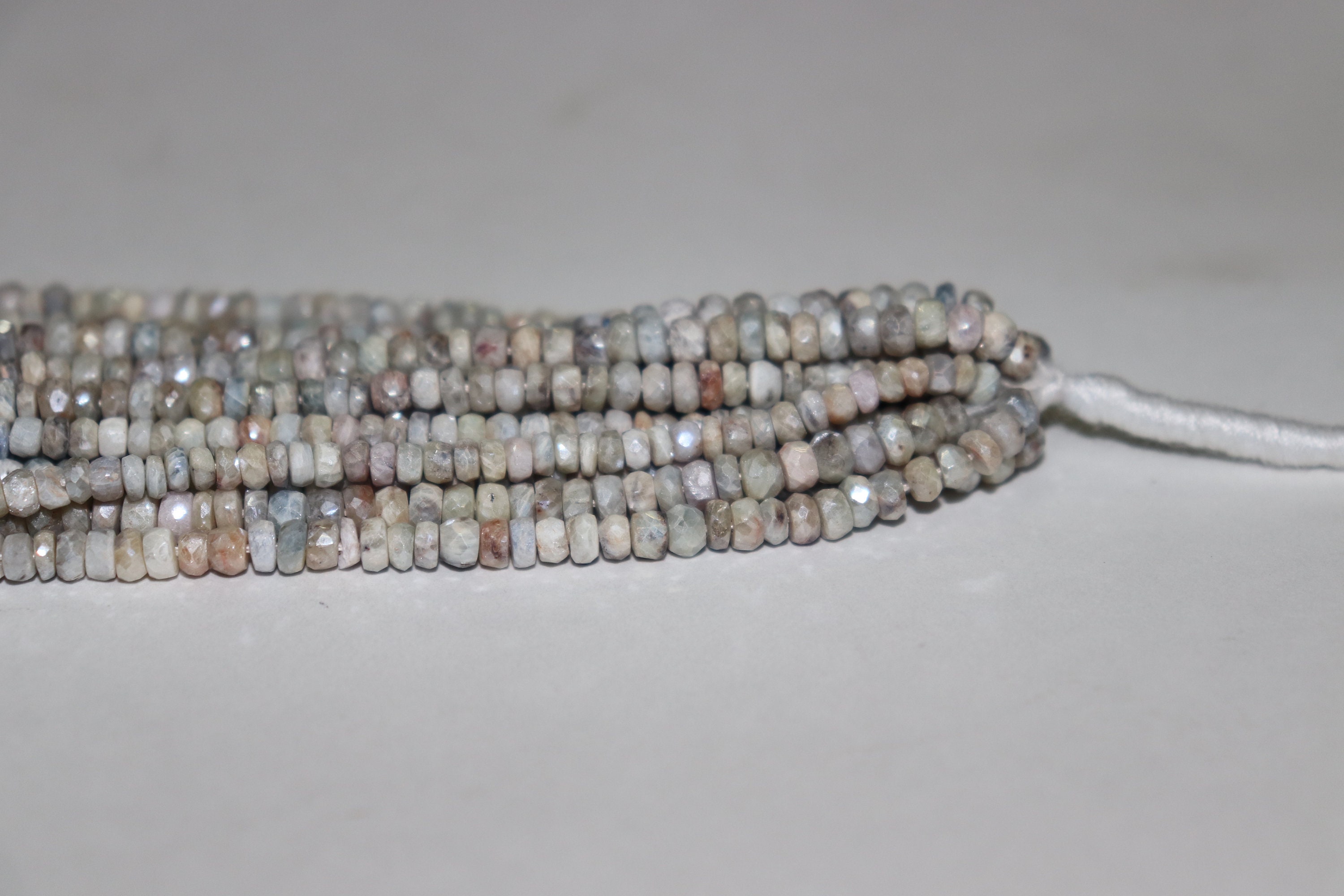 White Silverite Faceted Rondelle Beads Silverite Beads | Etsy