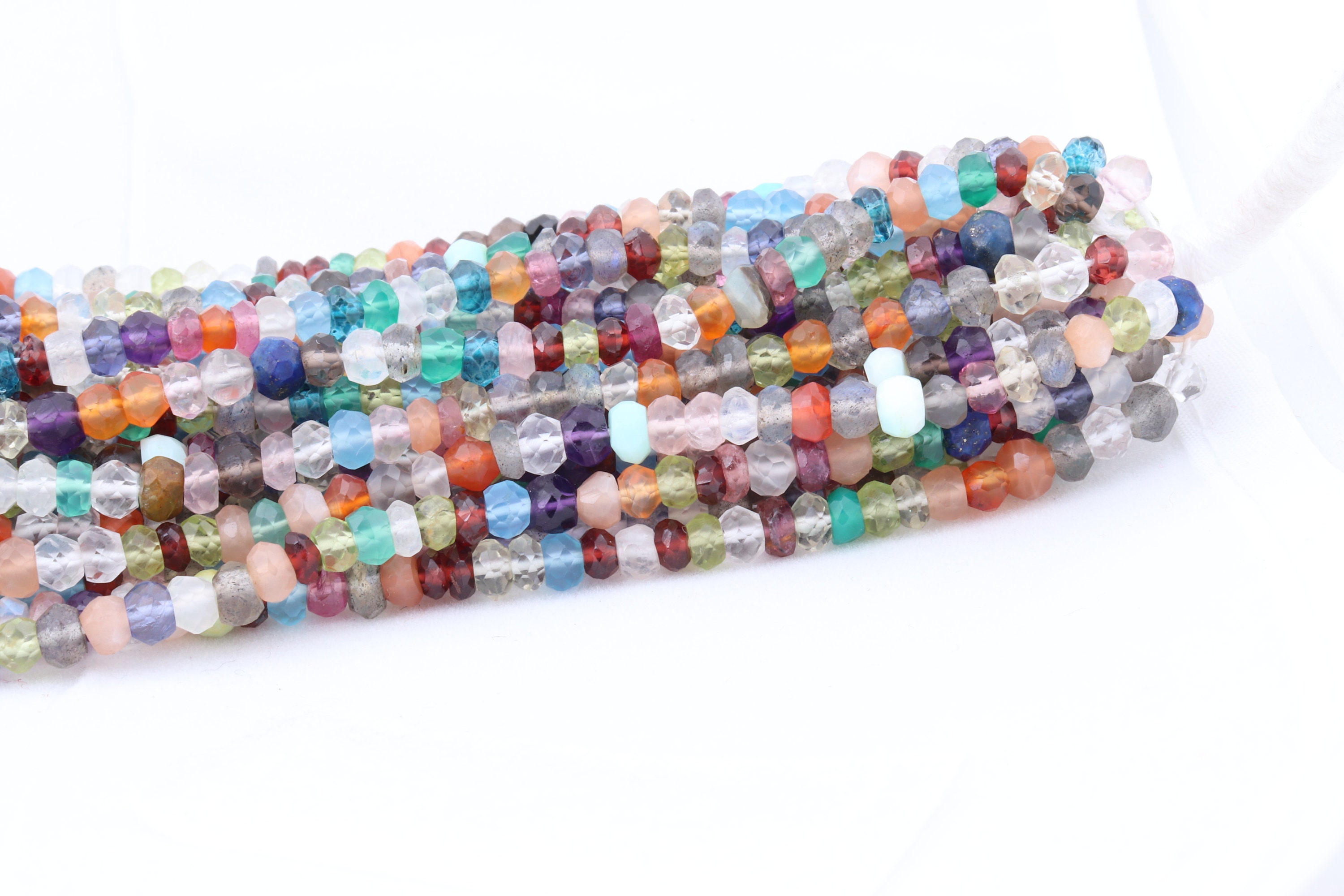 Multi Gemstone Faceted Rondelle Beads Disco Beads 4mm Multi - Etsy Ireland