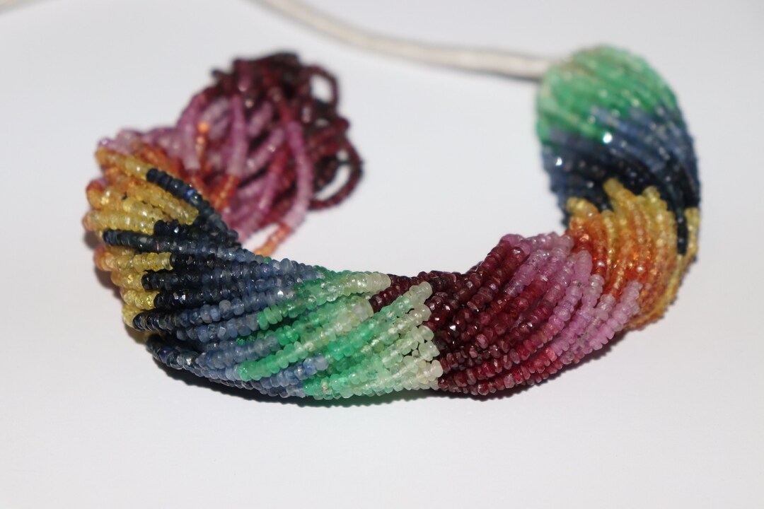 AAA+ Quality Multi Precious Faceted Rondelle Beads Precious Multi Beads ...