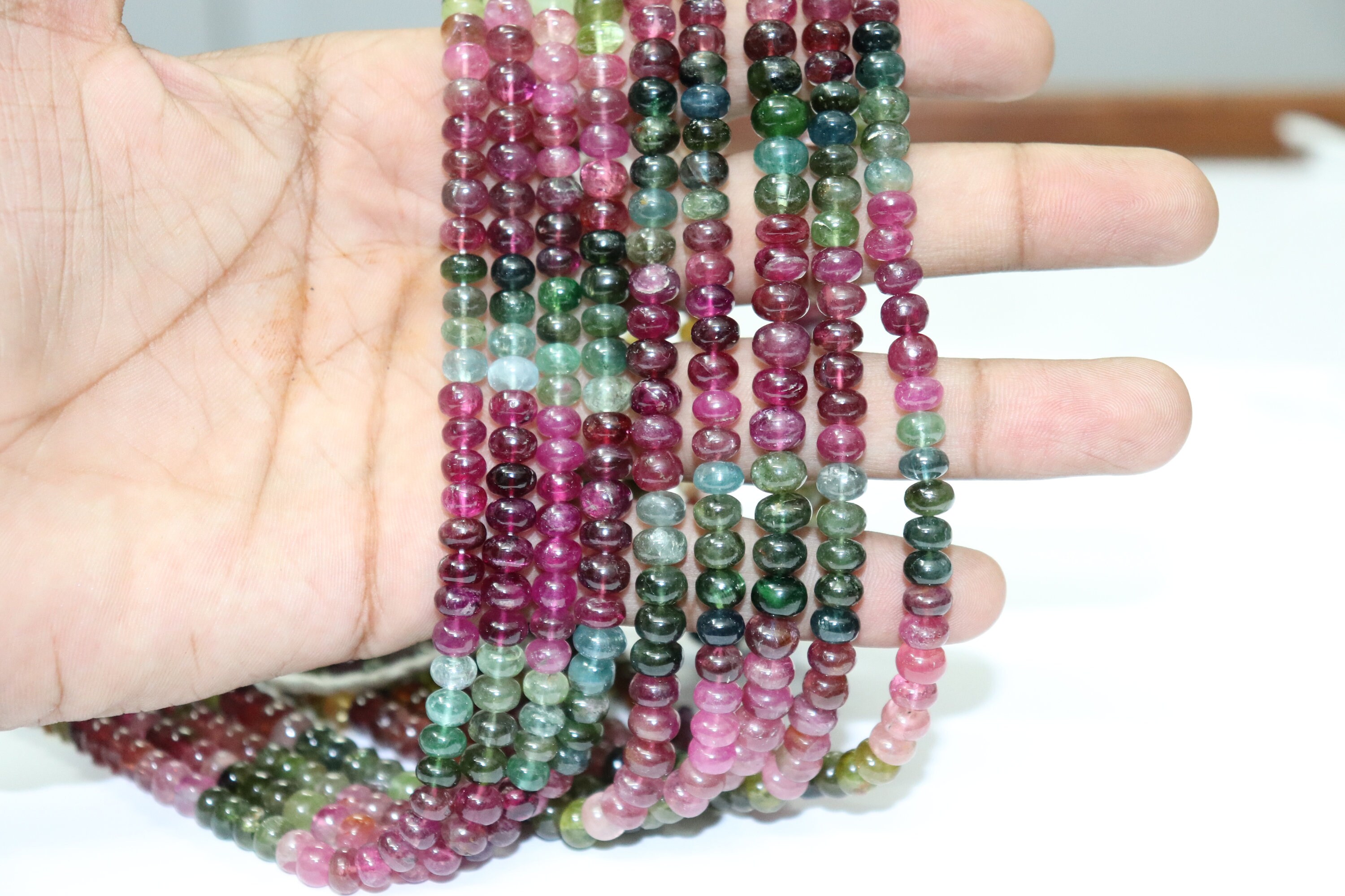 Multi Tourmaline Smooth Rondelle Beads Multi Tourmaline Bead - Etsy