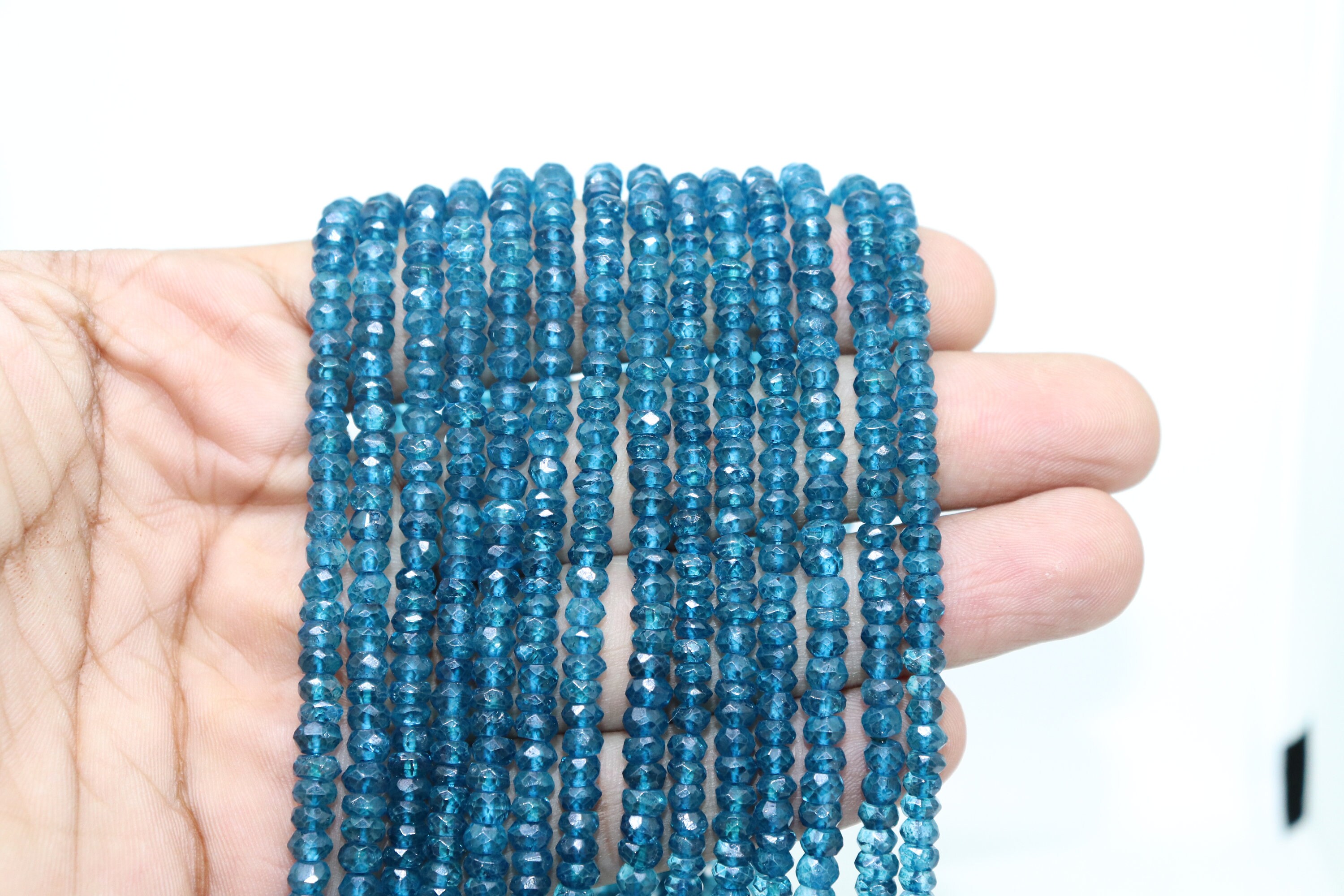 London Blue Topaz Faceted Rondelle Beads Topaz Coated Beads - Etsy