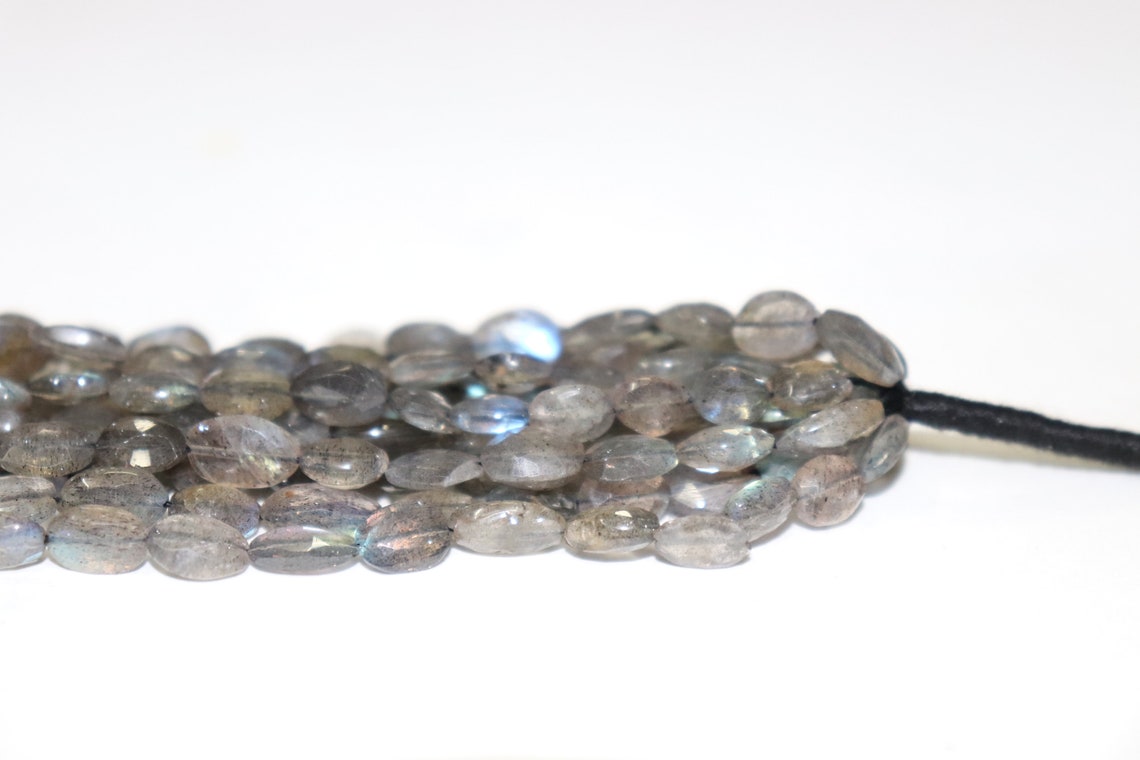 Labradorite Faceted Oval Shape Beads Labradorite Oval Beads | Etsy
