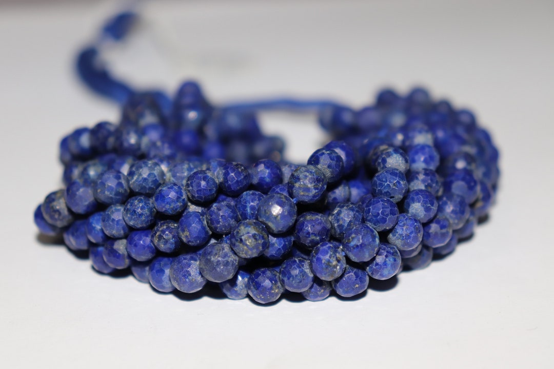 Lapis Faceted Round Shape Beads Lapis Round Beads Lapis Faceted Beads 6 ...