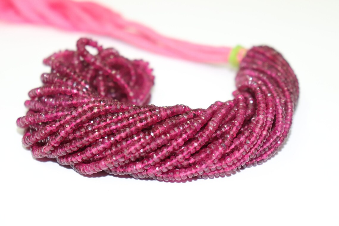 AAA Quality Rubellite Faceted Rondelle Beads Pink | Etsy