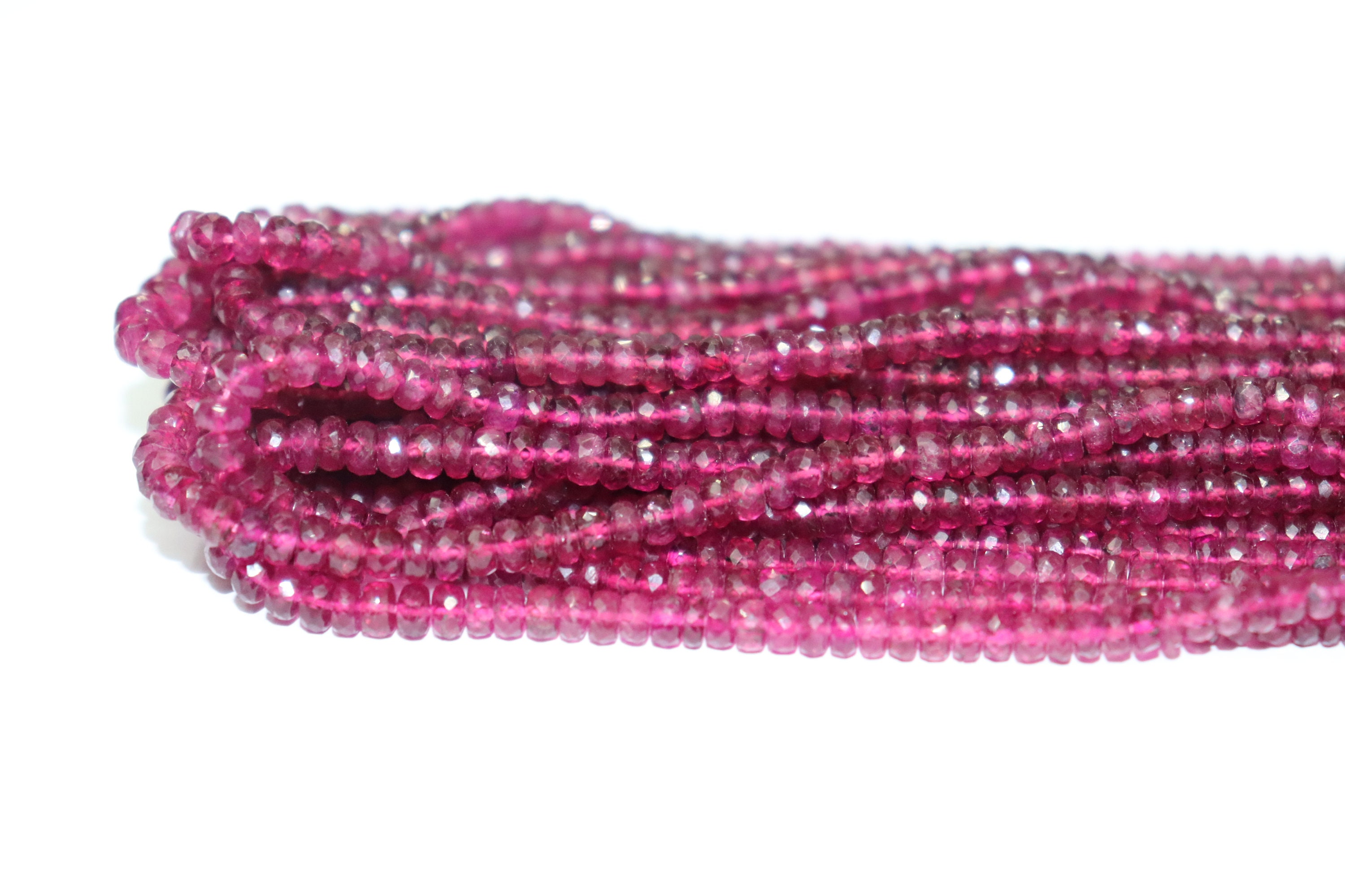 AAA Quality Rubellite Faceted Rondelle Beads Pink | Etsy