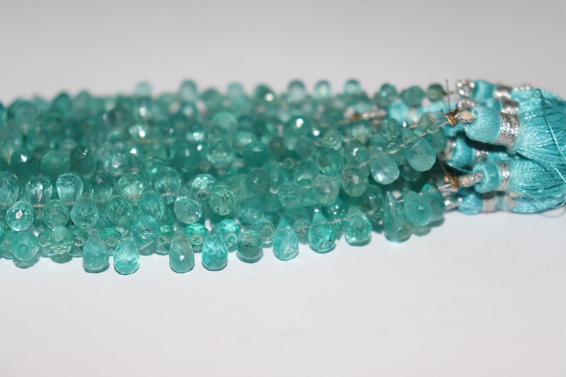 Apatite Faceted Drops Shape Beads Apatite Briolette | Etsy