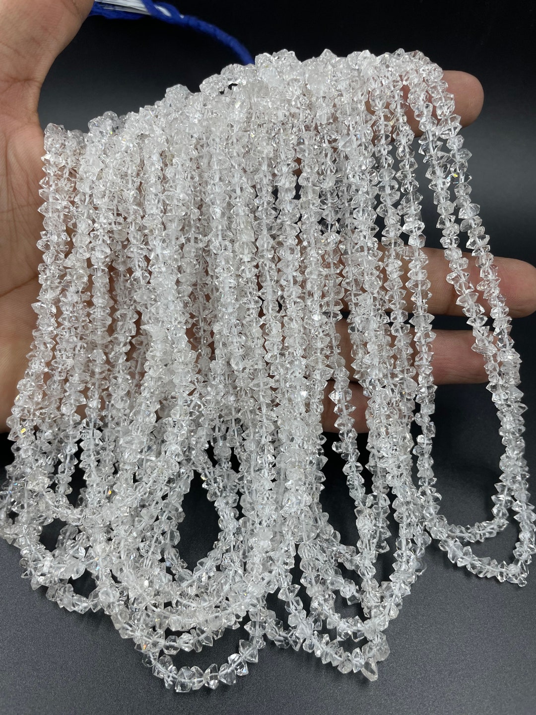 AAA+ Clear White Herkimer Diamond Quartz Nuggets Beads Raw Diamond ...