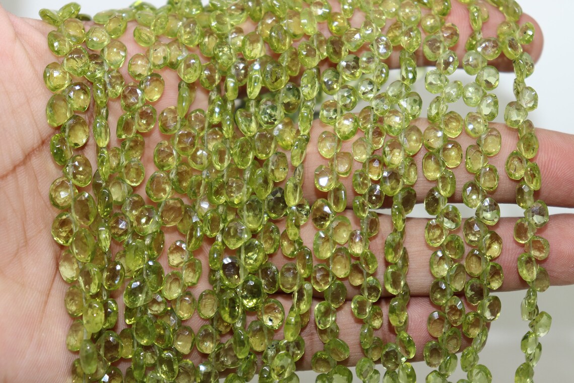Peridot Faceted Heart Shape Beads Peridot Briolette Peridot - Etsy