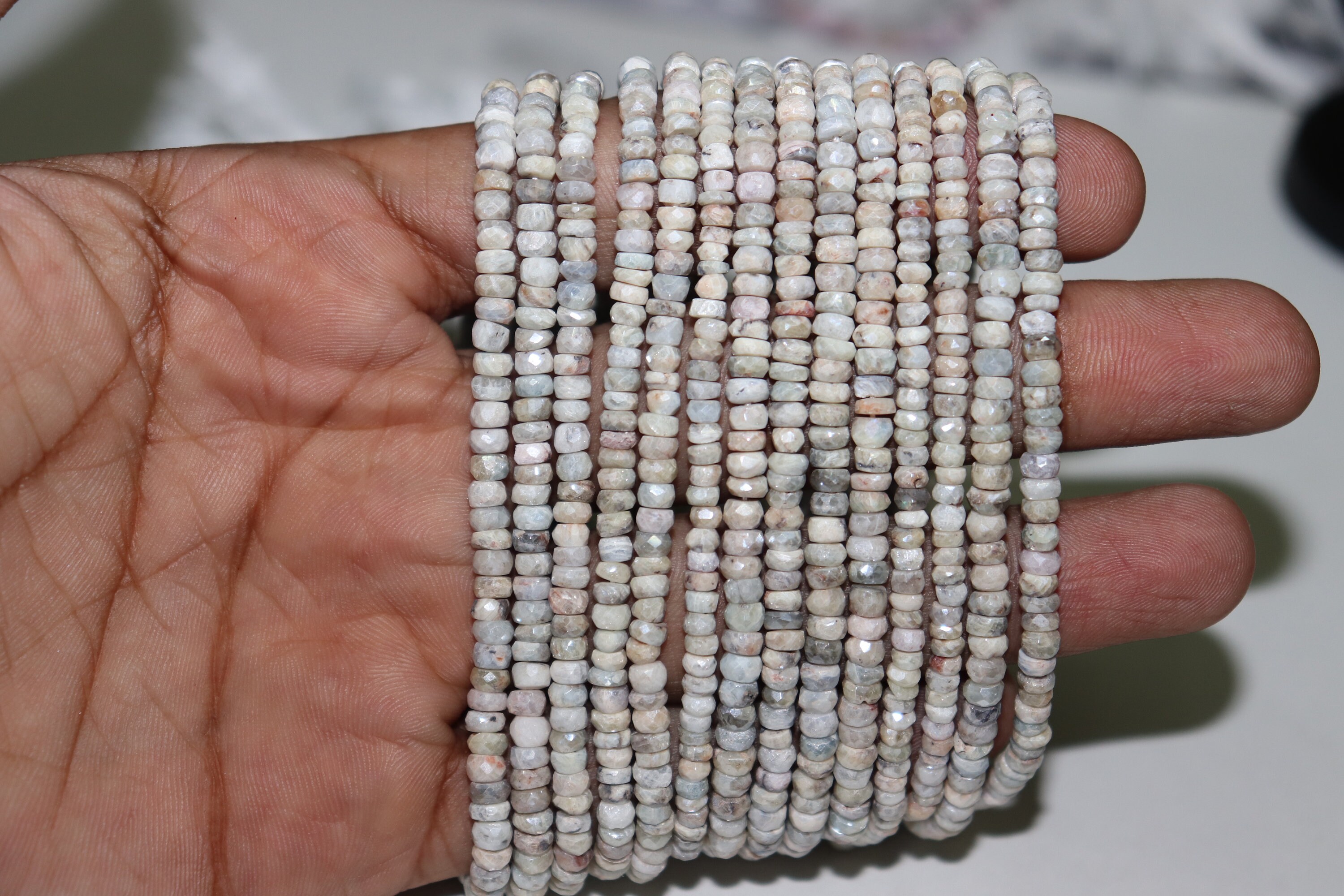 White Silverite Faceted Rondelle Beads Silverite Beads | Etsy