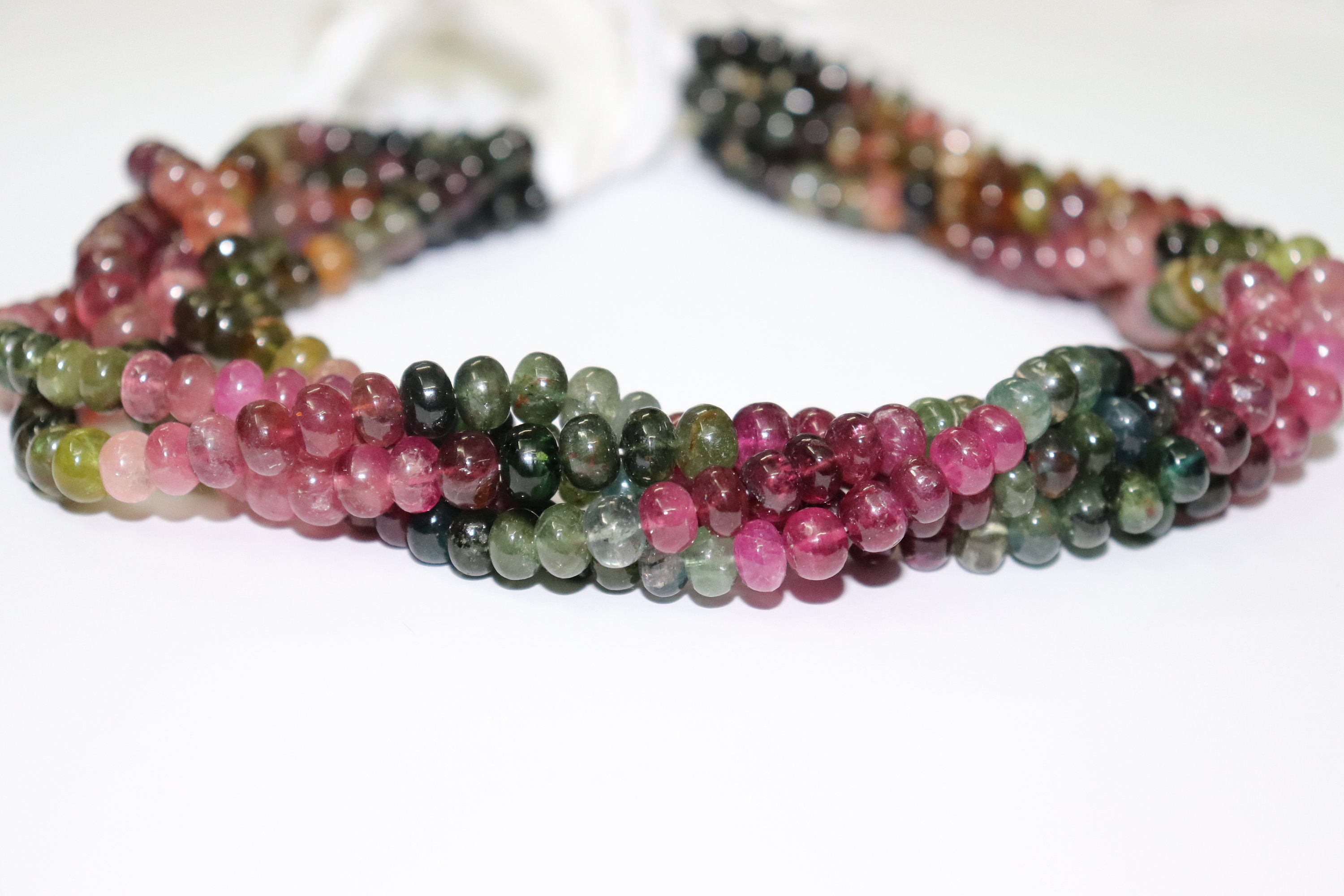 Multi Tourmaline Smooth Rondelle Beads Multi Tourmaline Bead - Etsy
