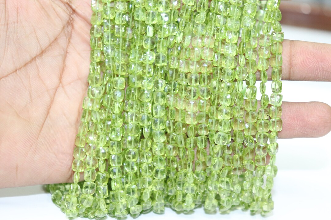 Peridot Faceted Square Shape Beads Peridot Rectangle Shape Beads ...