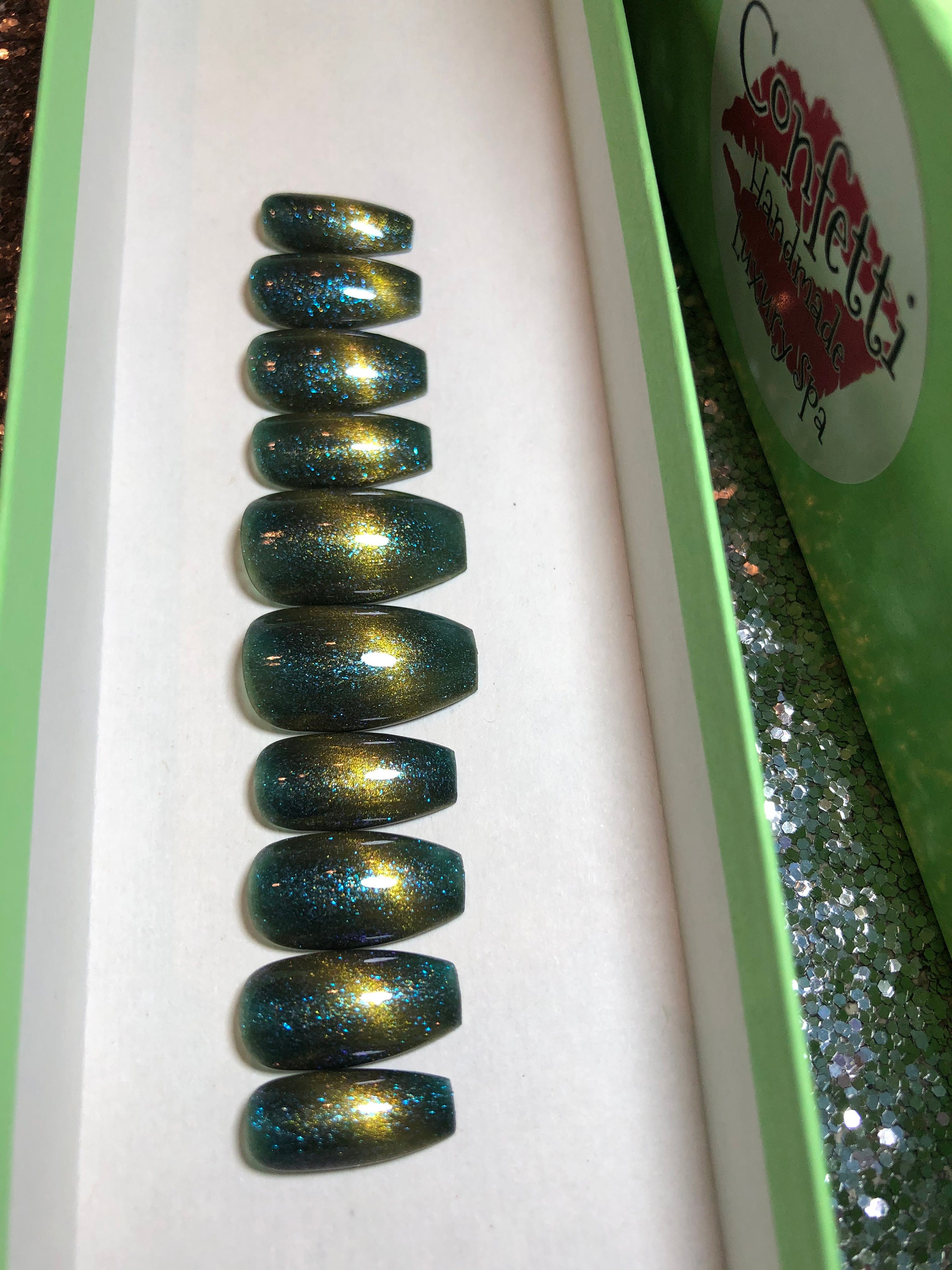 3D Galaxy Cat Eye Press on Nails Handmade Glue on Fake - Etsy