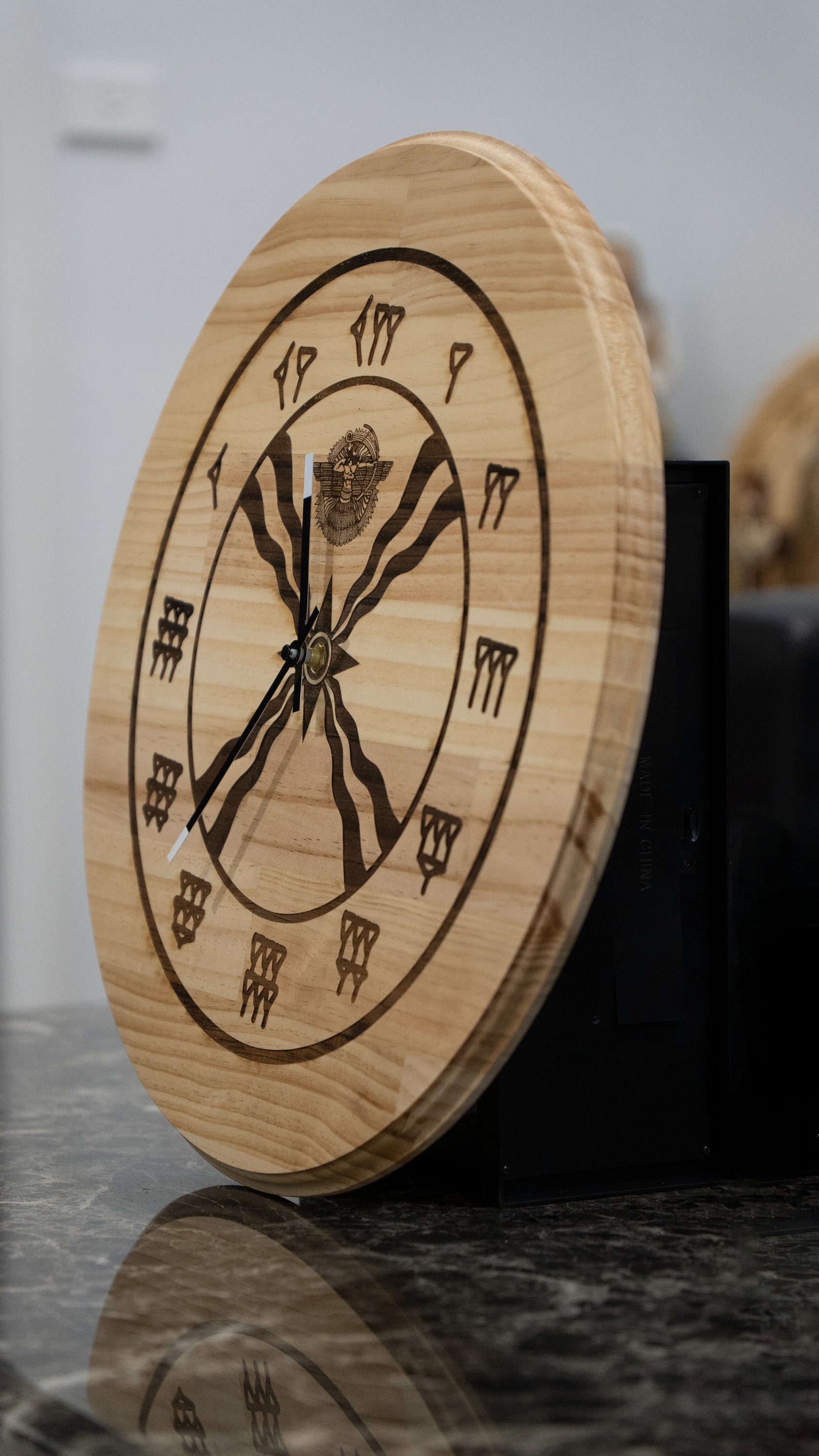 Assyrian \ Christian Themed Engraved Wooden Clock - Etsy Australia
