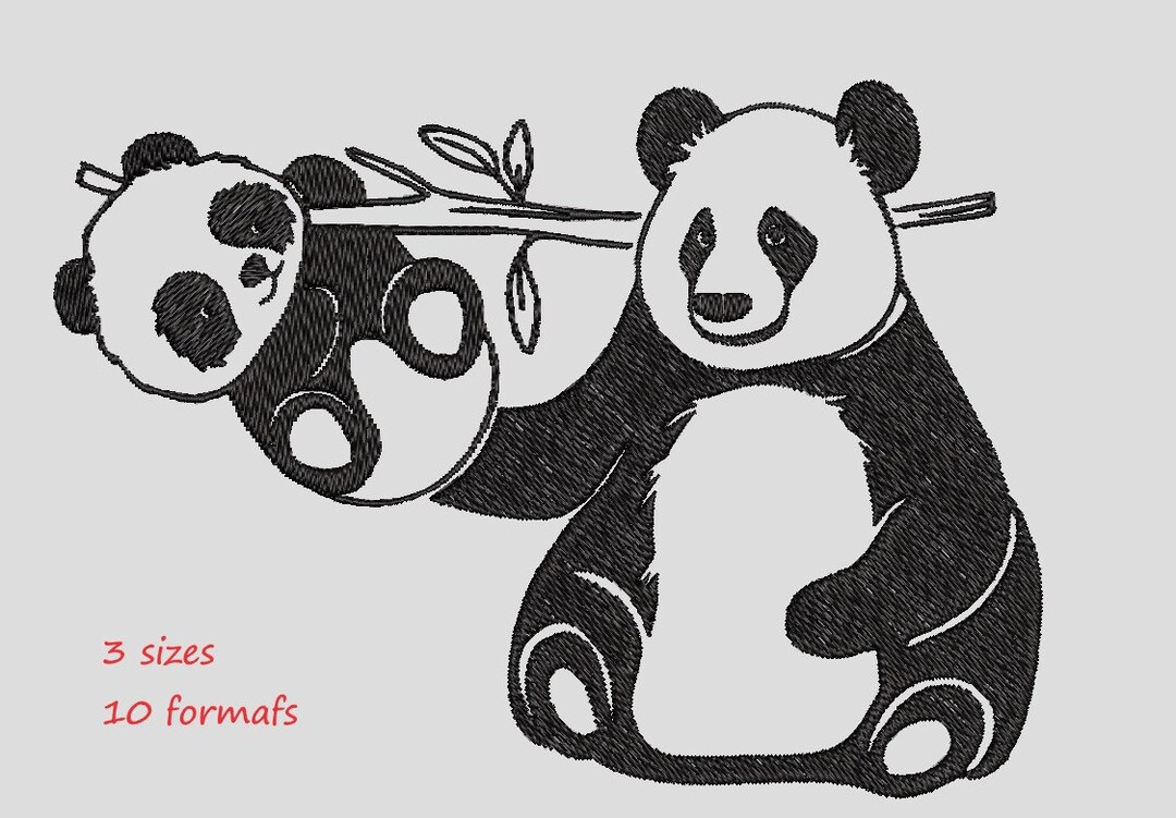Panda Embroidery Design, Panda Designs, Panda Design - Instant Download ...