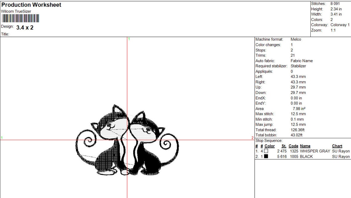 Two Cat Embroidery Cat Embroidery Designcat Head Designs | Etsy