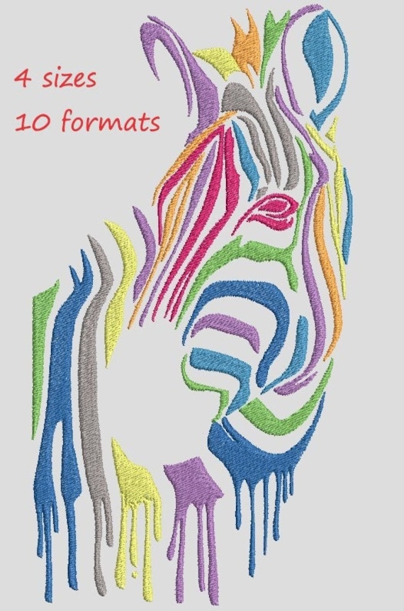 Zebra Embroidery Designzebra Designs Instant Download - Etsy
