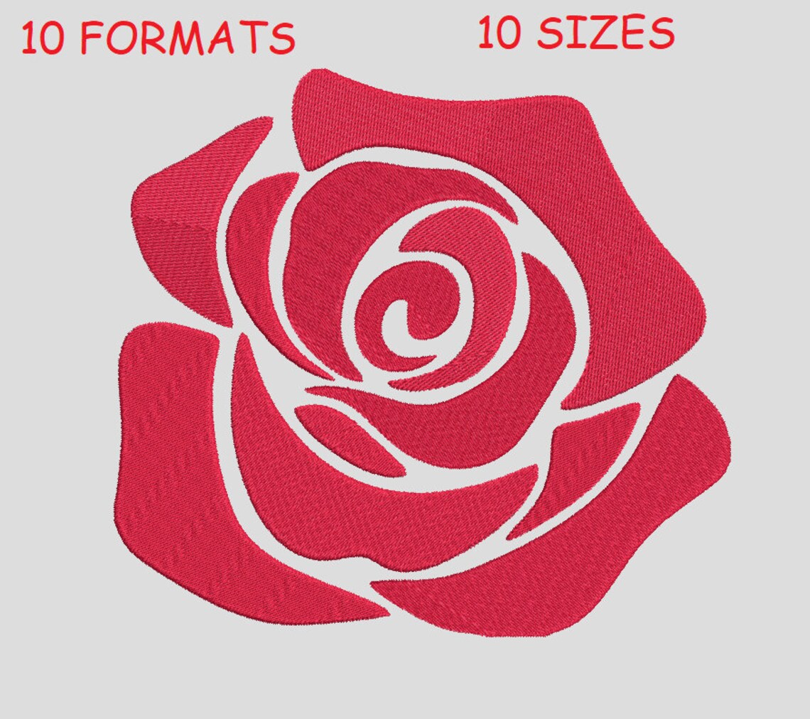 Rose Embroidery Design Instant Download | Etsy