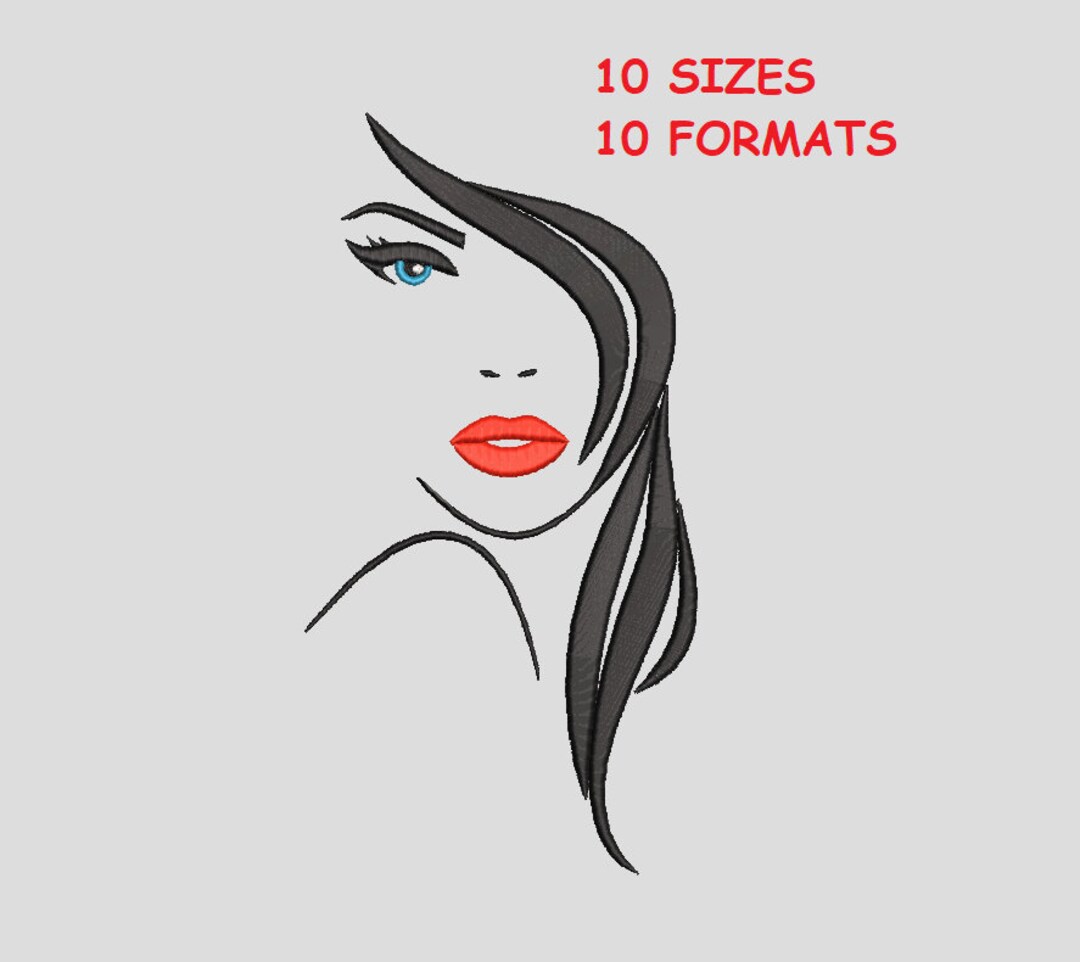 Girl Embroidery Design, Face Girl Embroidery Designs,woman Face ...