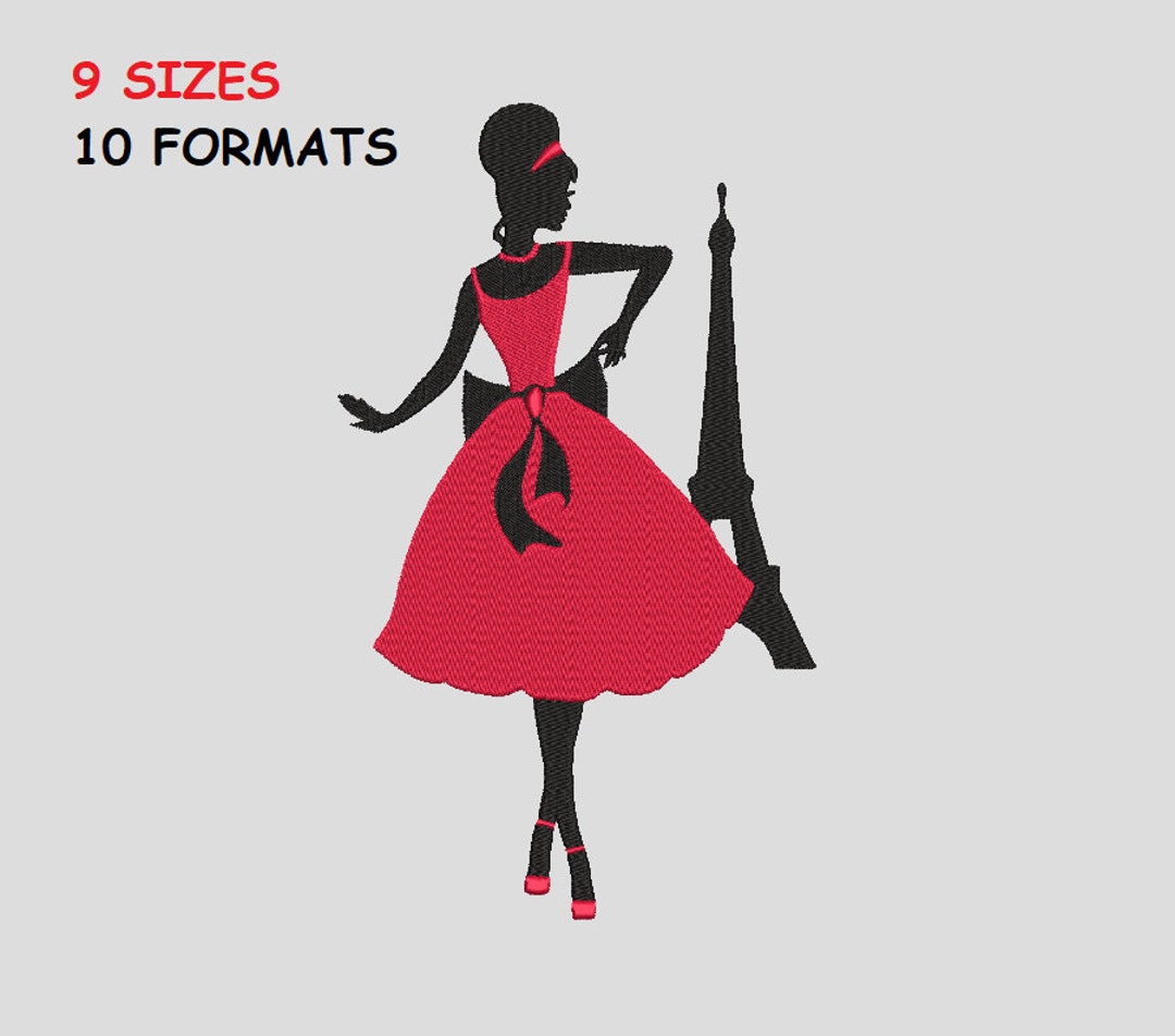 Girl and Paris Embroidery Design, Face Girl Embroidery Designs,woman ...