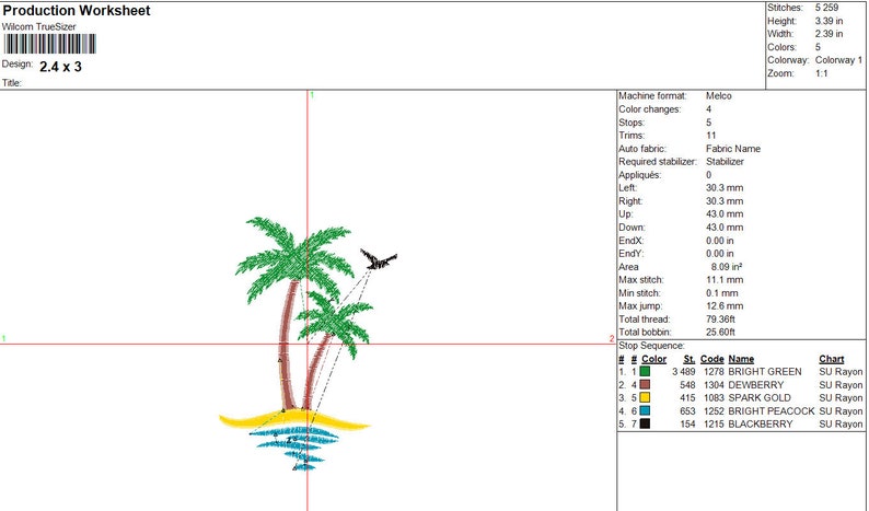 Palm Embroidery Designpalm Tree Designs Instant Download - Etsy