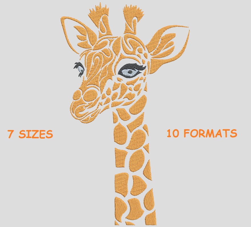 Giraffe Embroiderygiraffe Embroidery Design Instant - Etsy